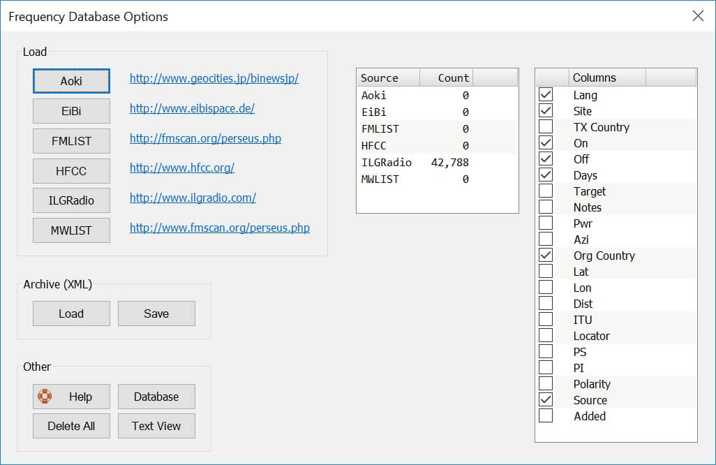 Frequency Database - SDR-Radio.com